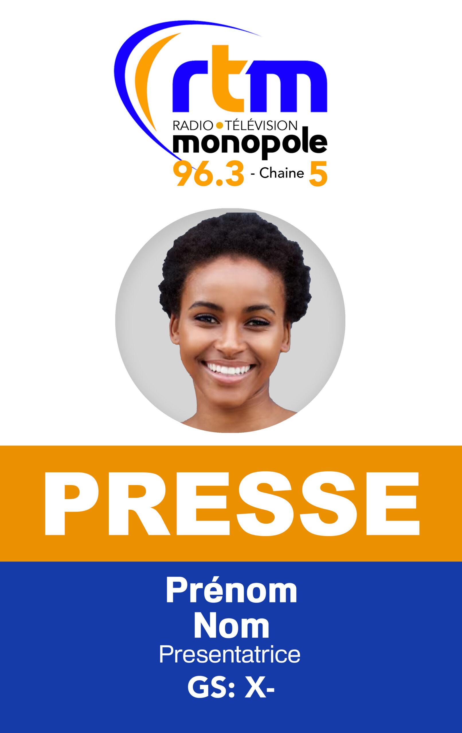 Formulaire pour la création de badge de presse - Radio Télé Monopole